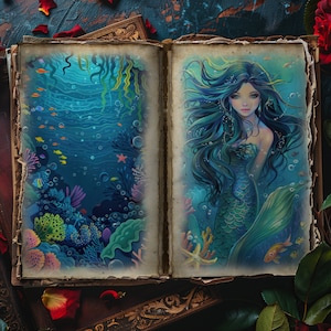 Junk Journal Printable, Mermaid Junk Journal, Fantasy Journal Papers ...