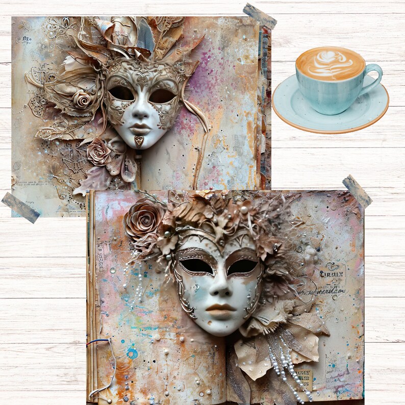 Junk Journal Printable, Masquerade Ephemera, Vintage Journal Pages ...