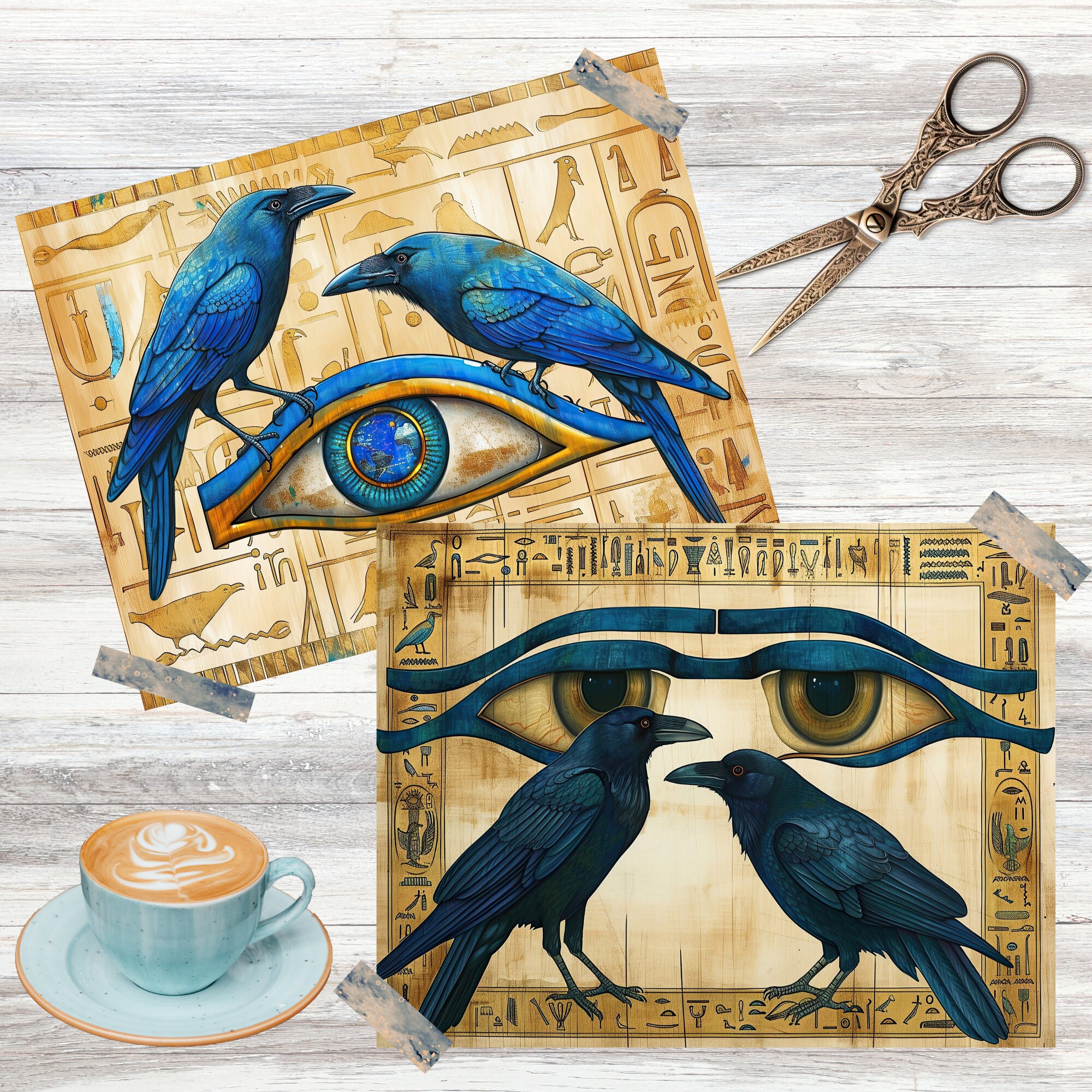 Junk Journal Printable, Egypt Ravens Eye, Vintage Journal Papers ...