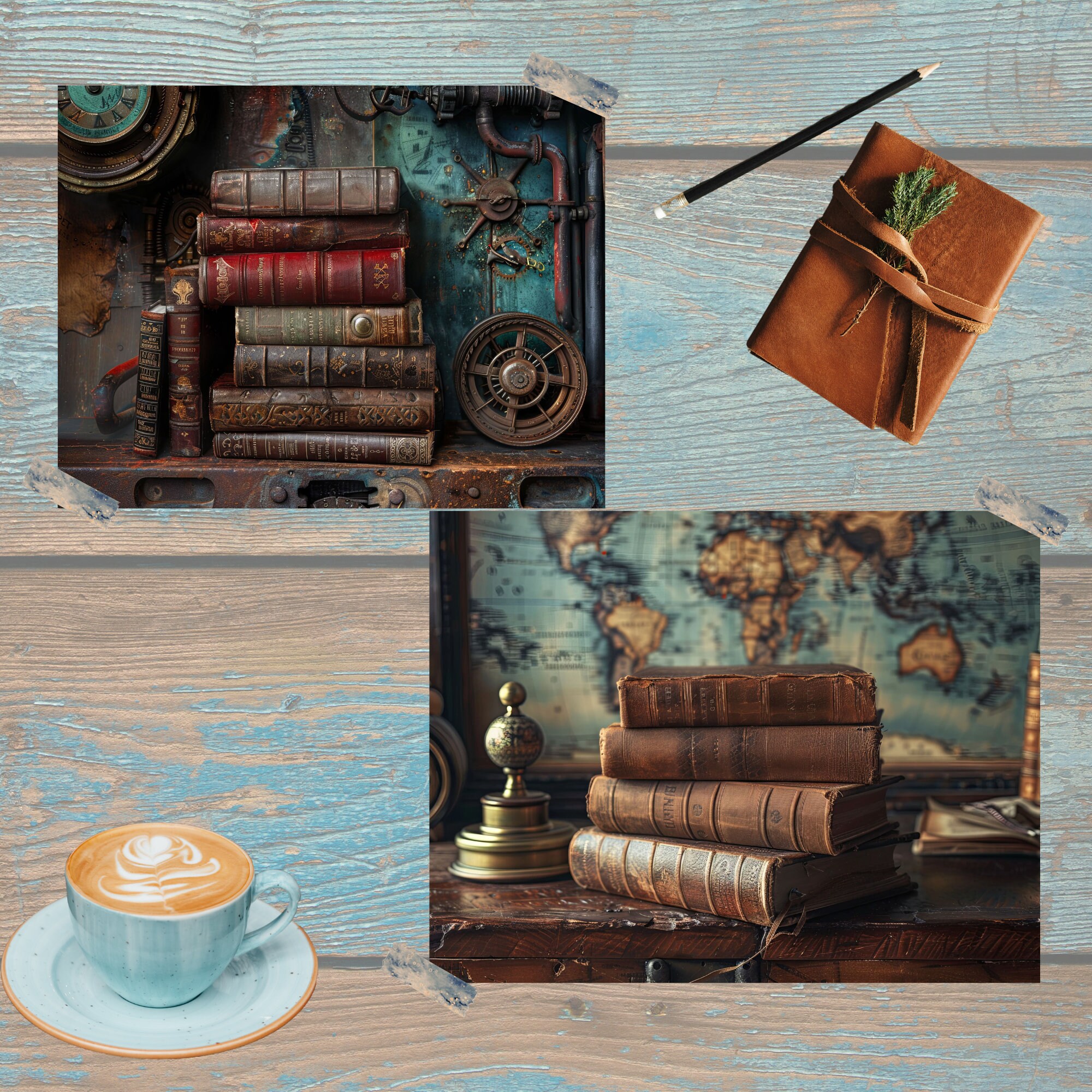 Junk Journal Printable, Stack of Books, Reading Junk Journal, Book ...