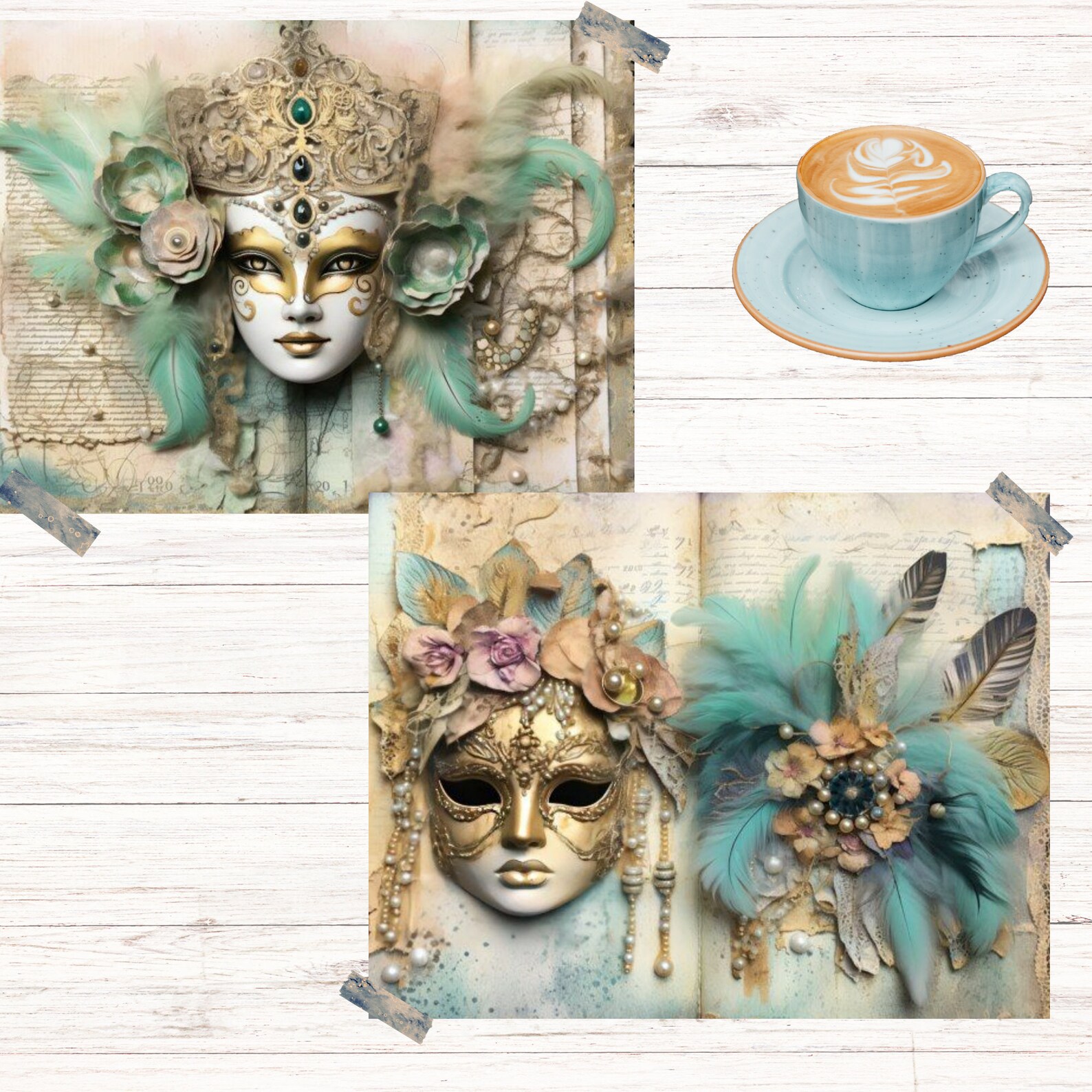 Junk Journal Printable, Masquerade Ephemera, Vintage Journal Pages ...