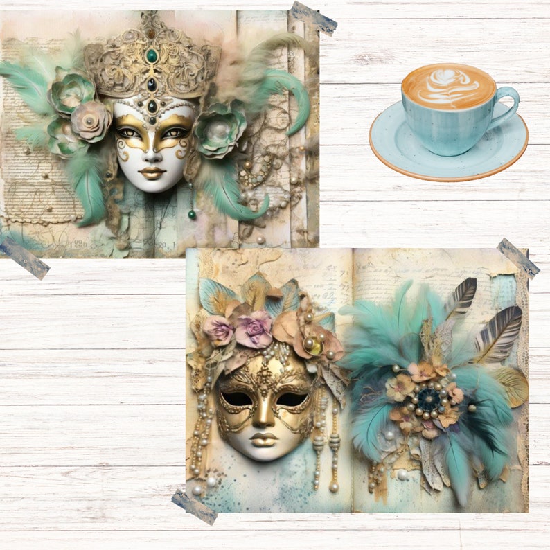 Junk Journal Printable, Masquerade Ephemera, Vintage Journal Pages ...