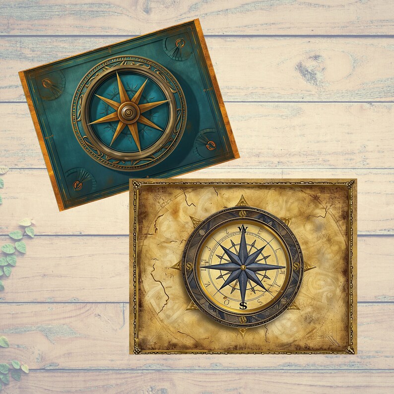 Junk Journal Printable, Vintage Compass, Compass Journal Papers, Old ...