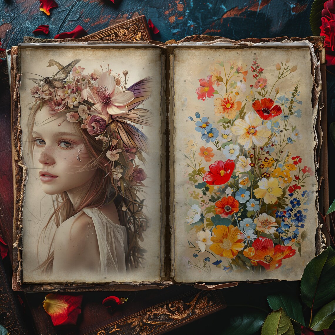 Junk Journal Printable, Spring Fairies Journal Papers, Fairy Junk ...