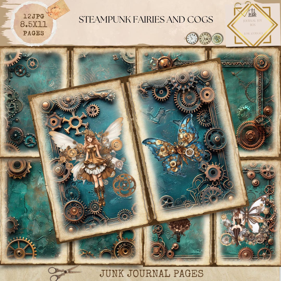 Junk Journal Printable, Steampunk Fairy Junk Journal, Butterfly Steam ...