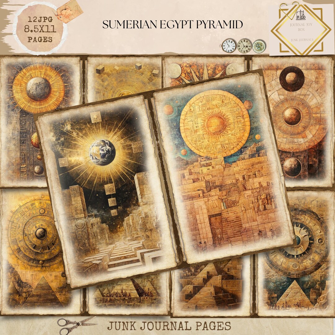 Junk Journal Printable, Journal, Sumerian Gods Journal Papers, Egypt ...