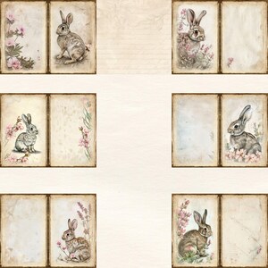 Junk Journal Printable, Bunny Rabbit Pages, Bunny Journal, Rabbit Junk ...