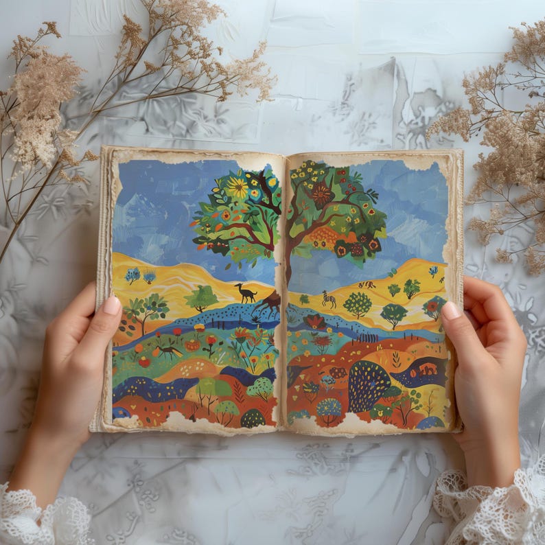 Junk Journal Printable, Colorful Tree Pages, Birds Junk Journal ...