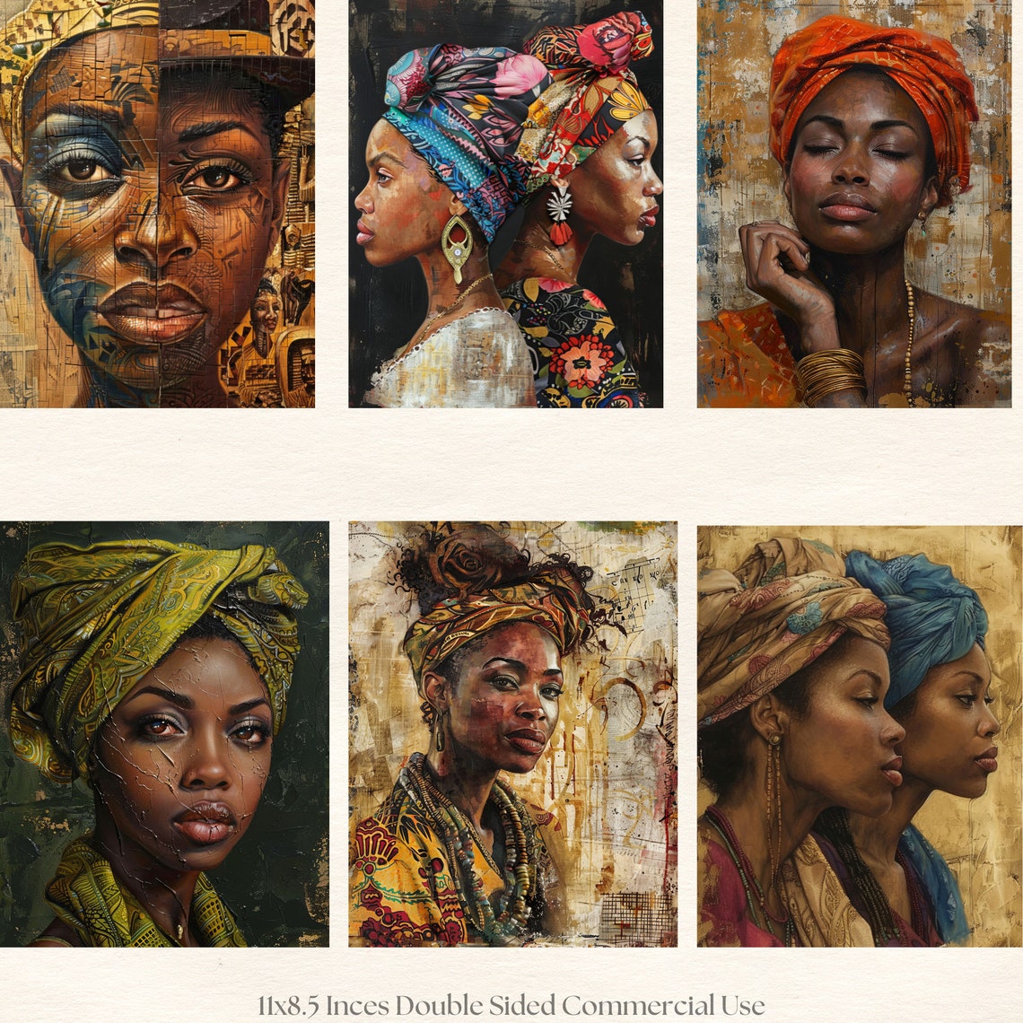 African American Retro Woman Junk Journal Pages, Digital Scrapbook ...