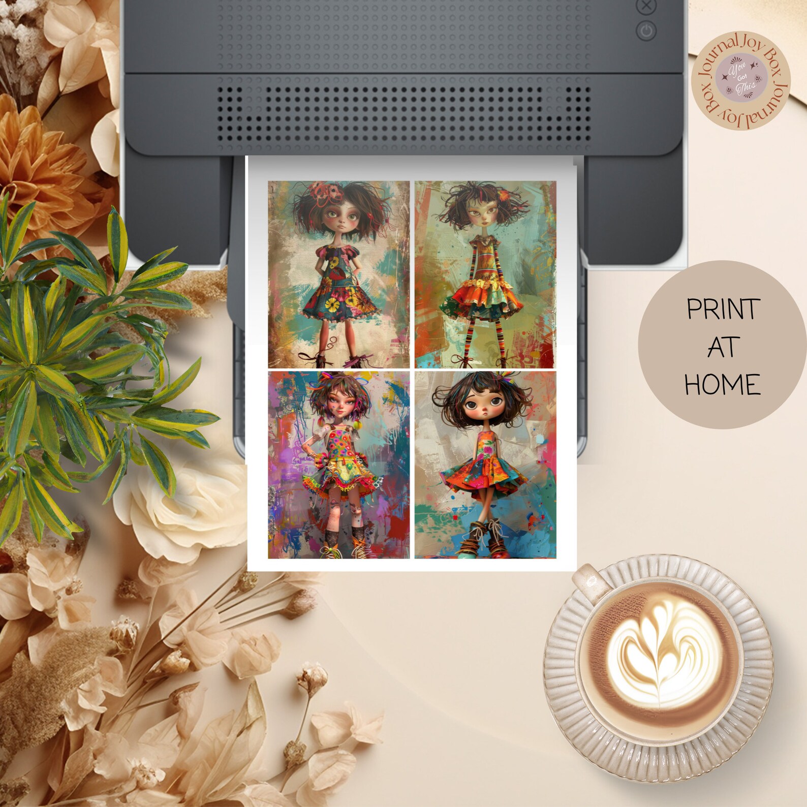 Weird Quirky Girls Junk Journal Cards, 12 Cards, Quirky Girls Printable ...