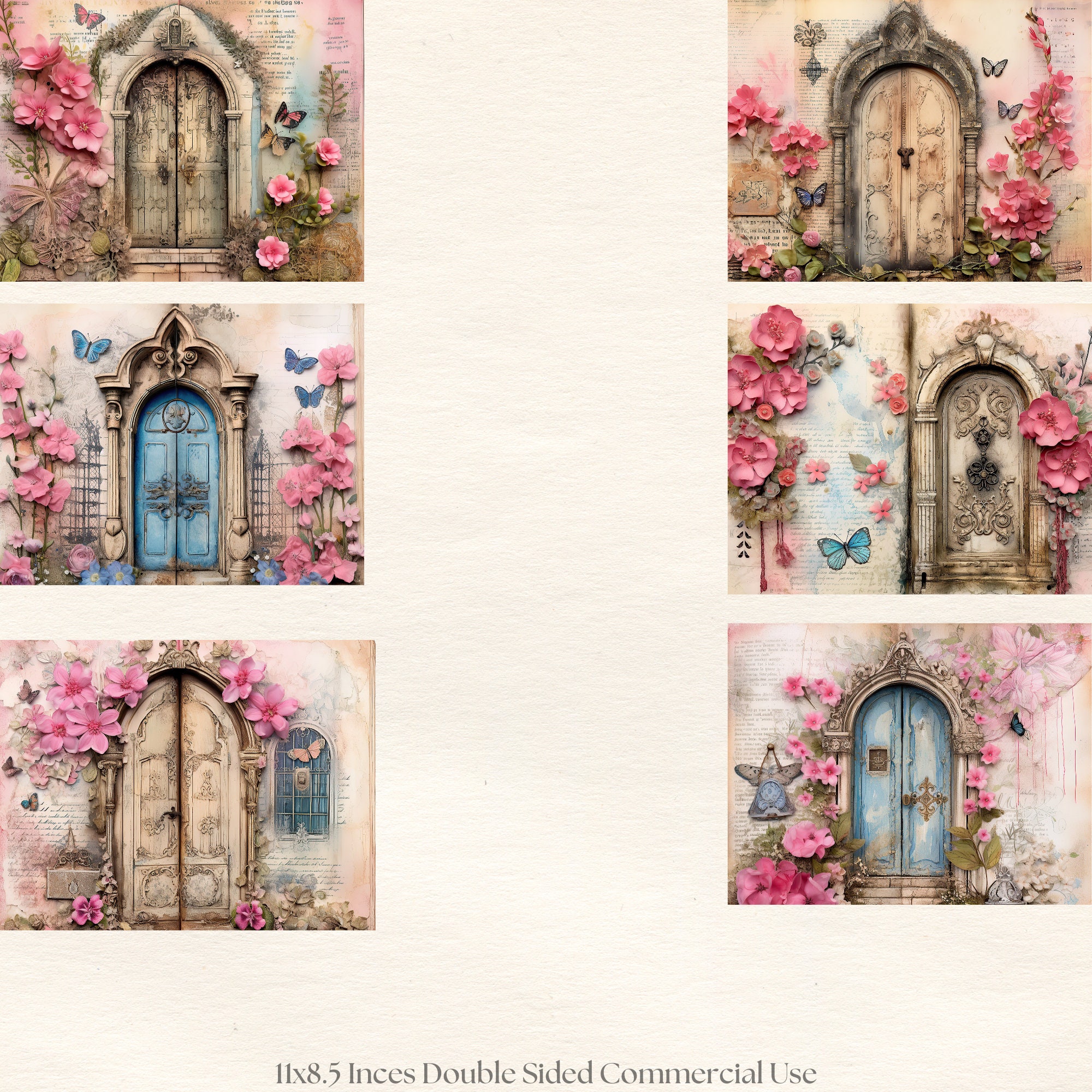 Junk Journal Printable, Wooden Doors, Fairy Doors Journal Pages, Doors ...