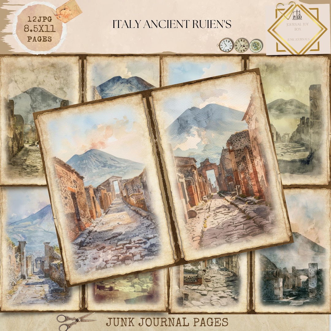 Junk Journal Printable, Ancient Ruins Journal, Rome Ruins Landscape ...