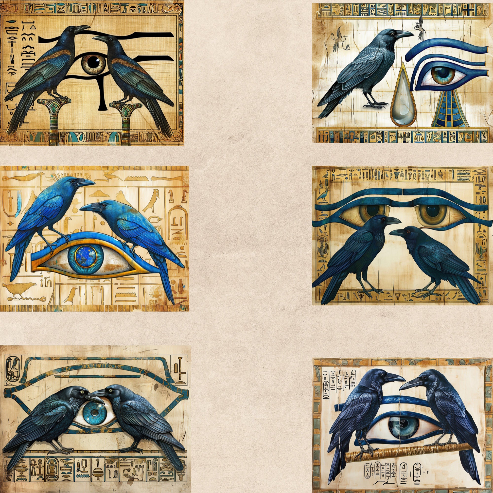 Junk Journal Printable, Egypt Ravens Eye, Vintage Journal Papers ...