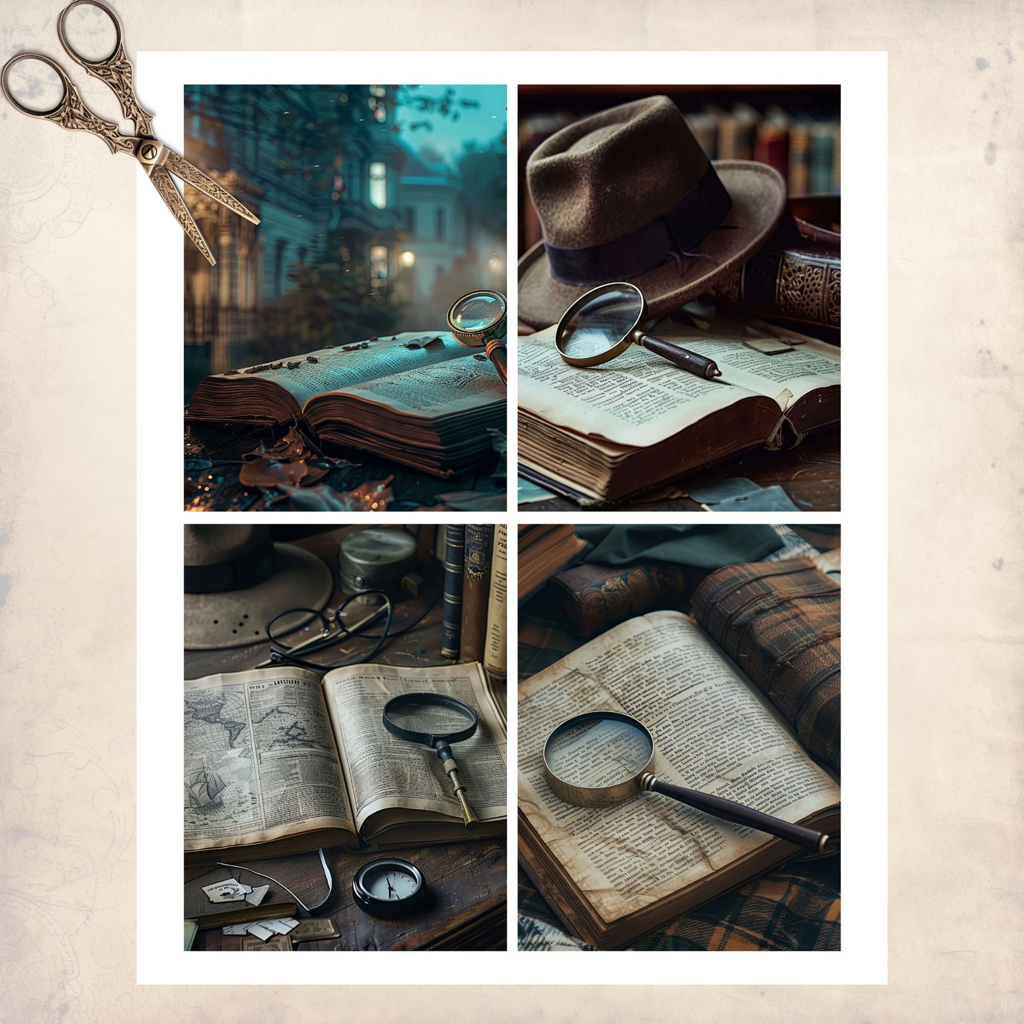 True Crime Junk Journal Cards, 12 Cards, Detective Printable Ephemera ...