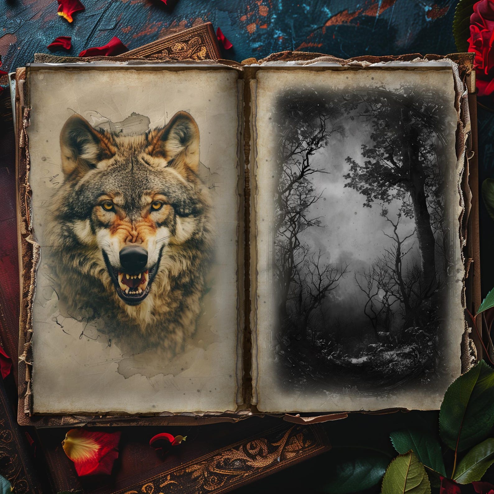 Junk Journal Printable, Wolf Journal, Book of Shadows, Wolf Junk ...