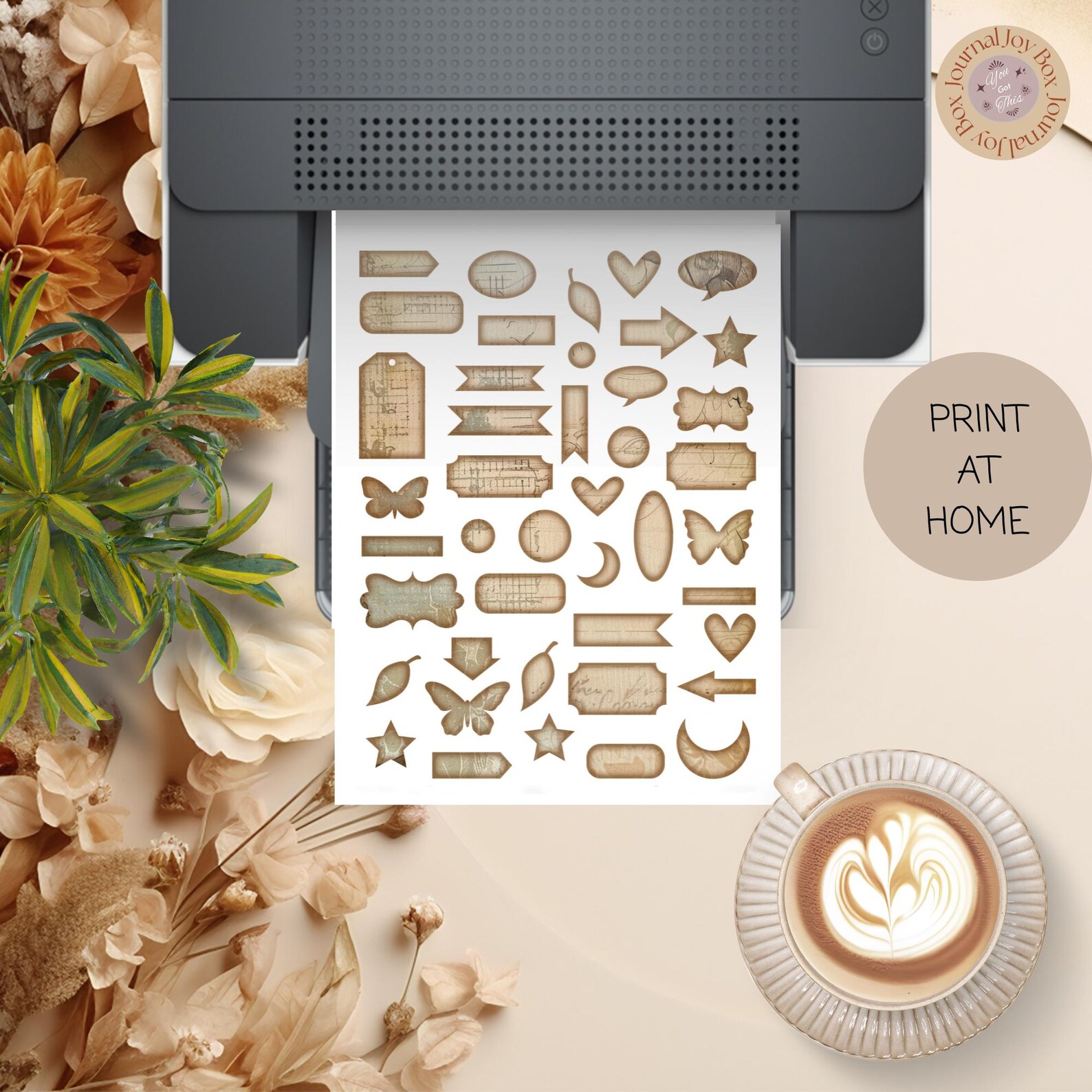 Vintage Junk Journal Shapes, Printable Shapes Fussy Cuts, Digital ...