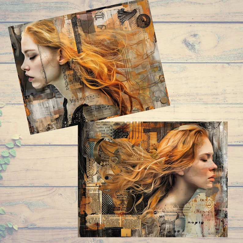 Junk Journal Printable, Ginger Muse, Vintage Journal Papers, Ginger ...