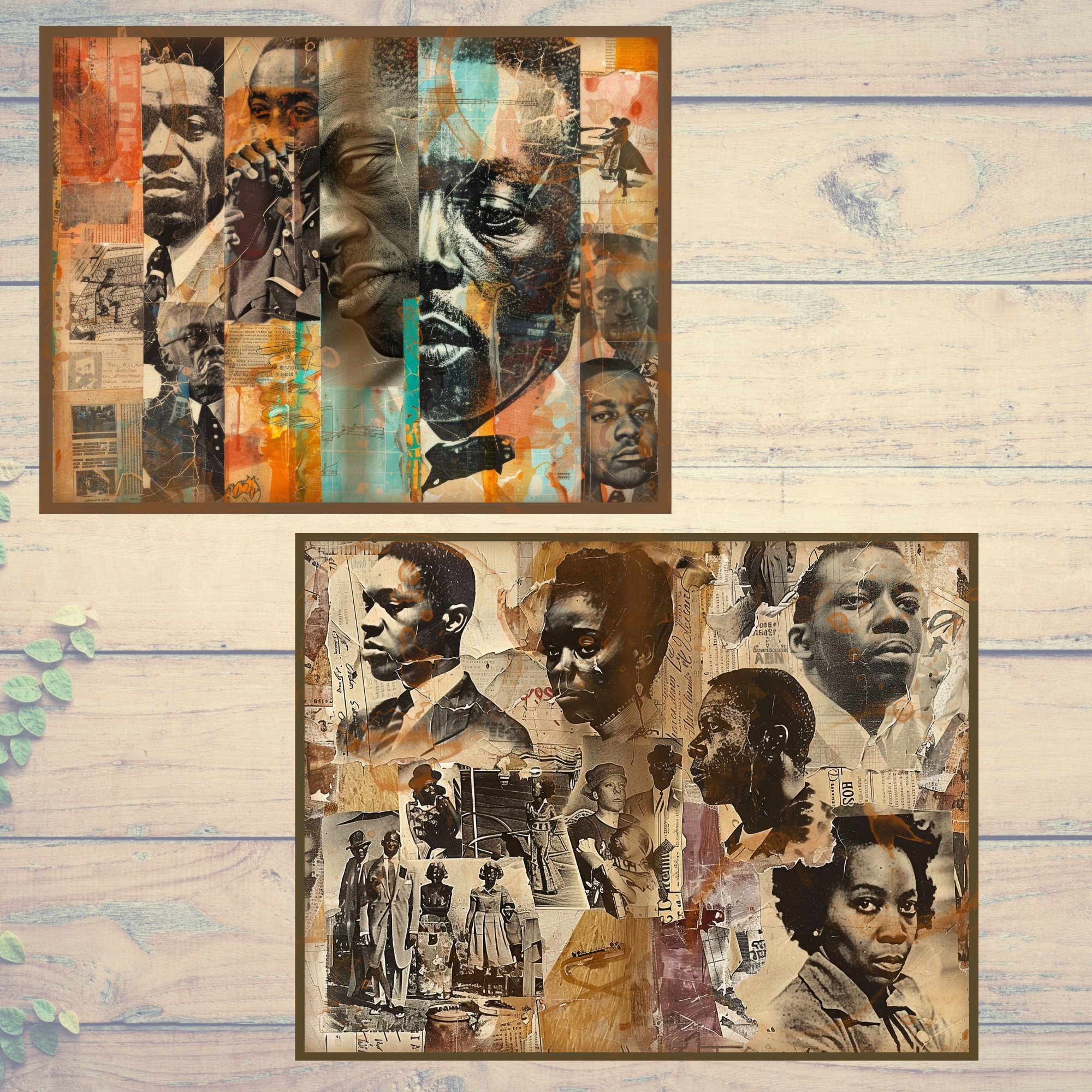 Retro African American Collage Junk Journal Pages, Digital Scrapbook ...