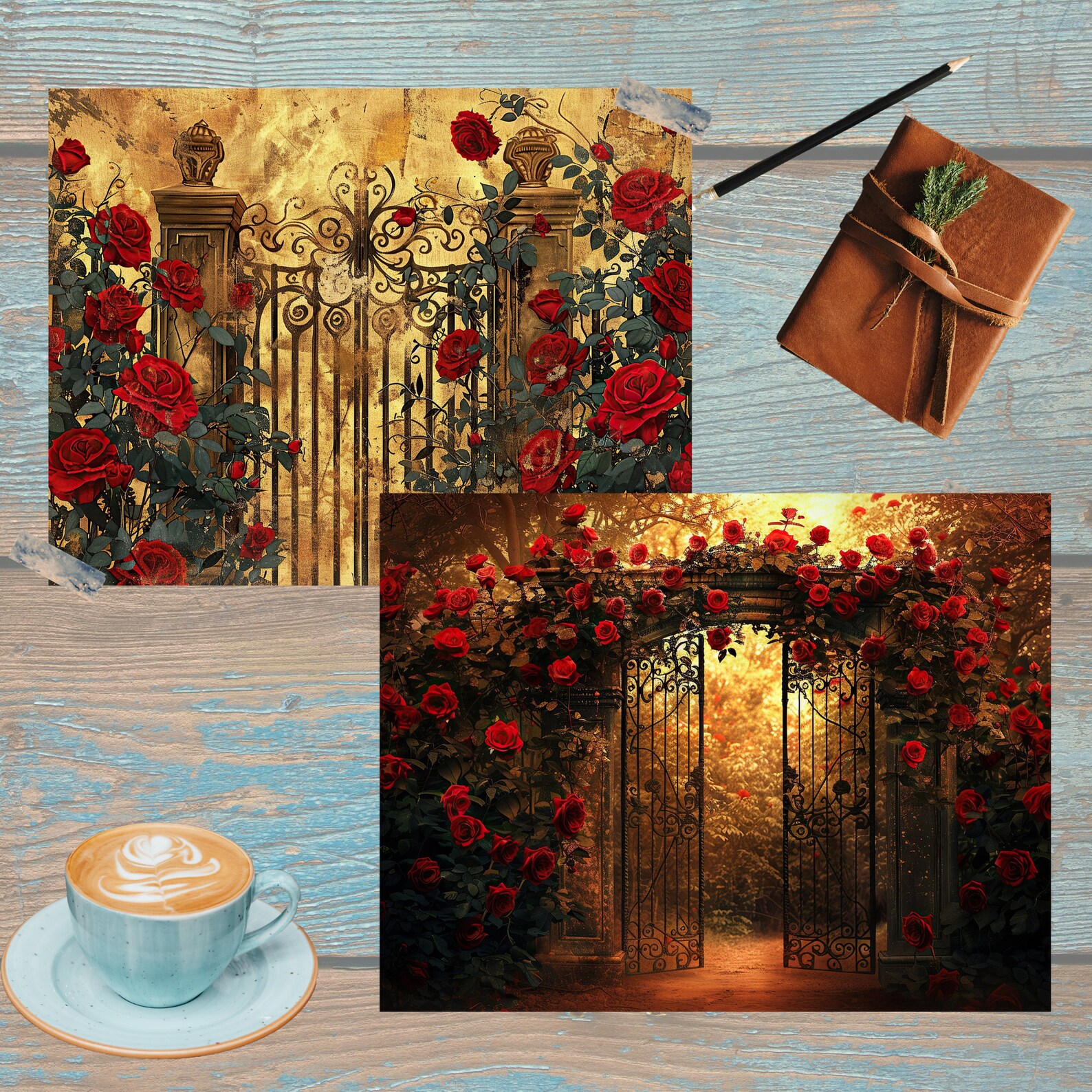 Junk Journal Printable, Red Rose Gate Junk Journal , Junk Journal Digi ...