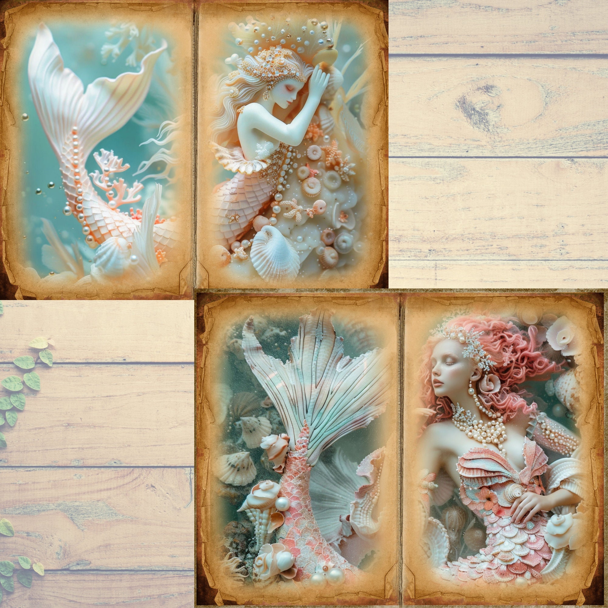 Junk Journal Printable, Mermaid Junk Journal, Fantasy Journal Papers ...