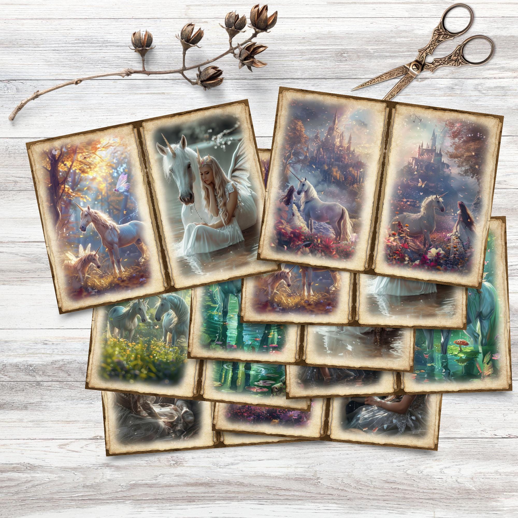 Junk Journal Printable, Magical Fairy and Unicorn Journal, Fantasy Junk ...