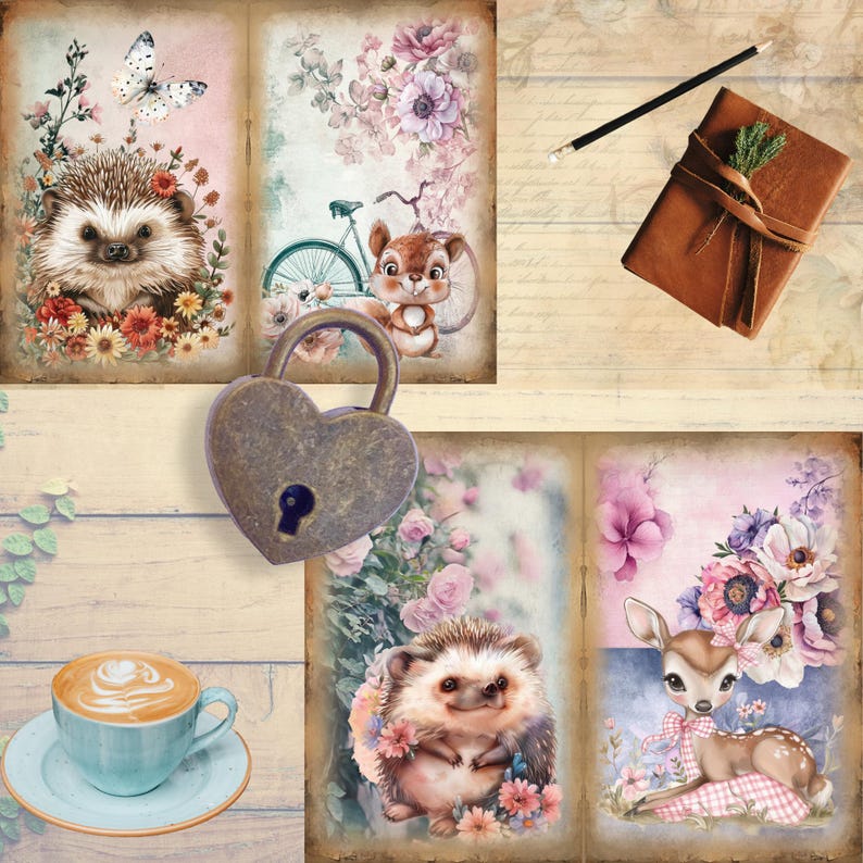 Junk Journal Printable, Cute Baby Animals Junk Journal, Woodland ...