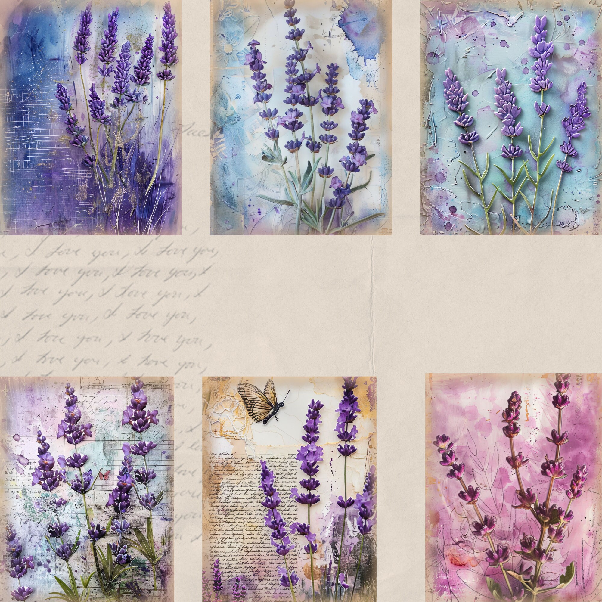 Junk Journal Printable, Vintage Lavender Journal, Lavender Journal ...