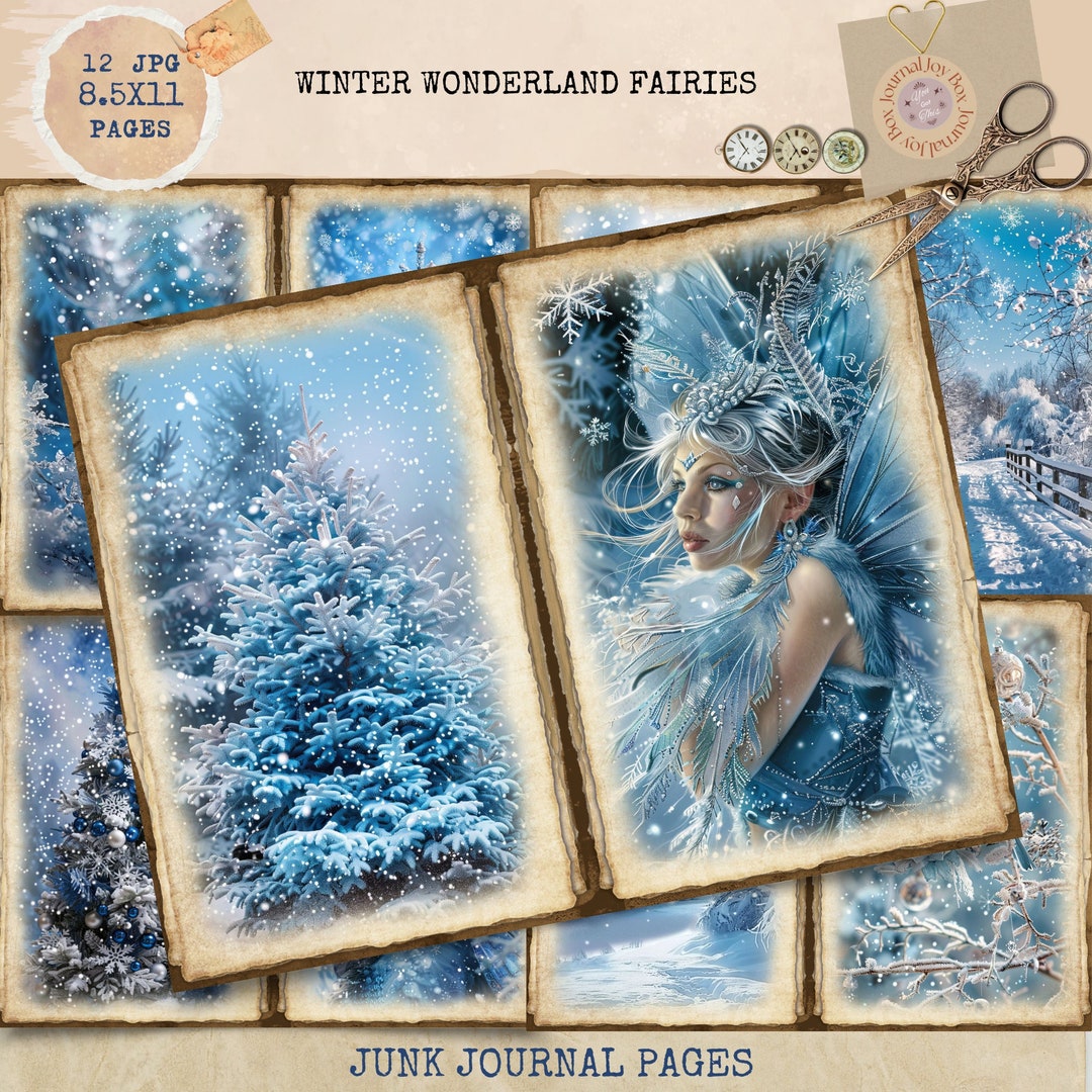 Junk Journal Printable, Winter Wonderland Journal, Christmas Fairy ...