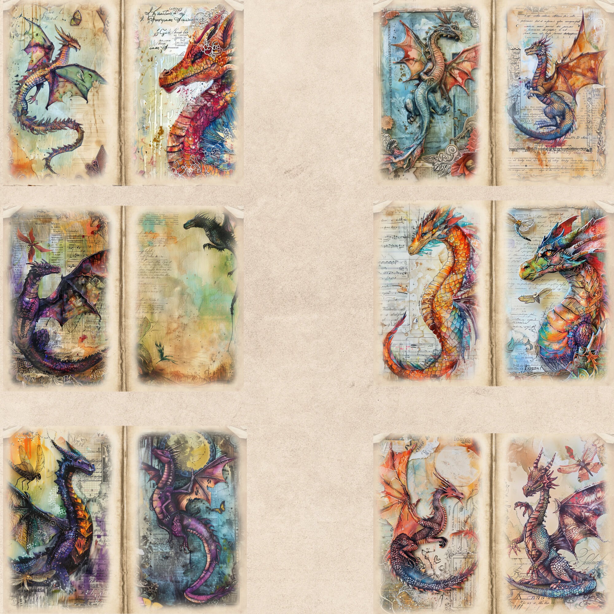 Junk Journal Printable, Mystical Dragon Junk Journal, Dragon Ephemera ...