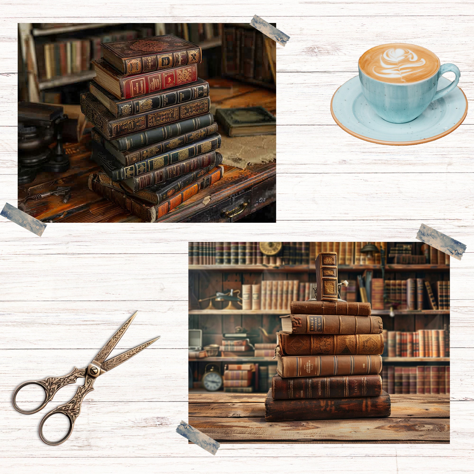 Junk Journal Printable, Stack of Books, Reading Junk Journal, Book ...