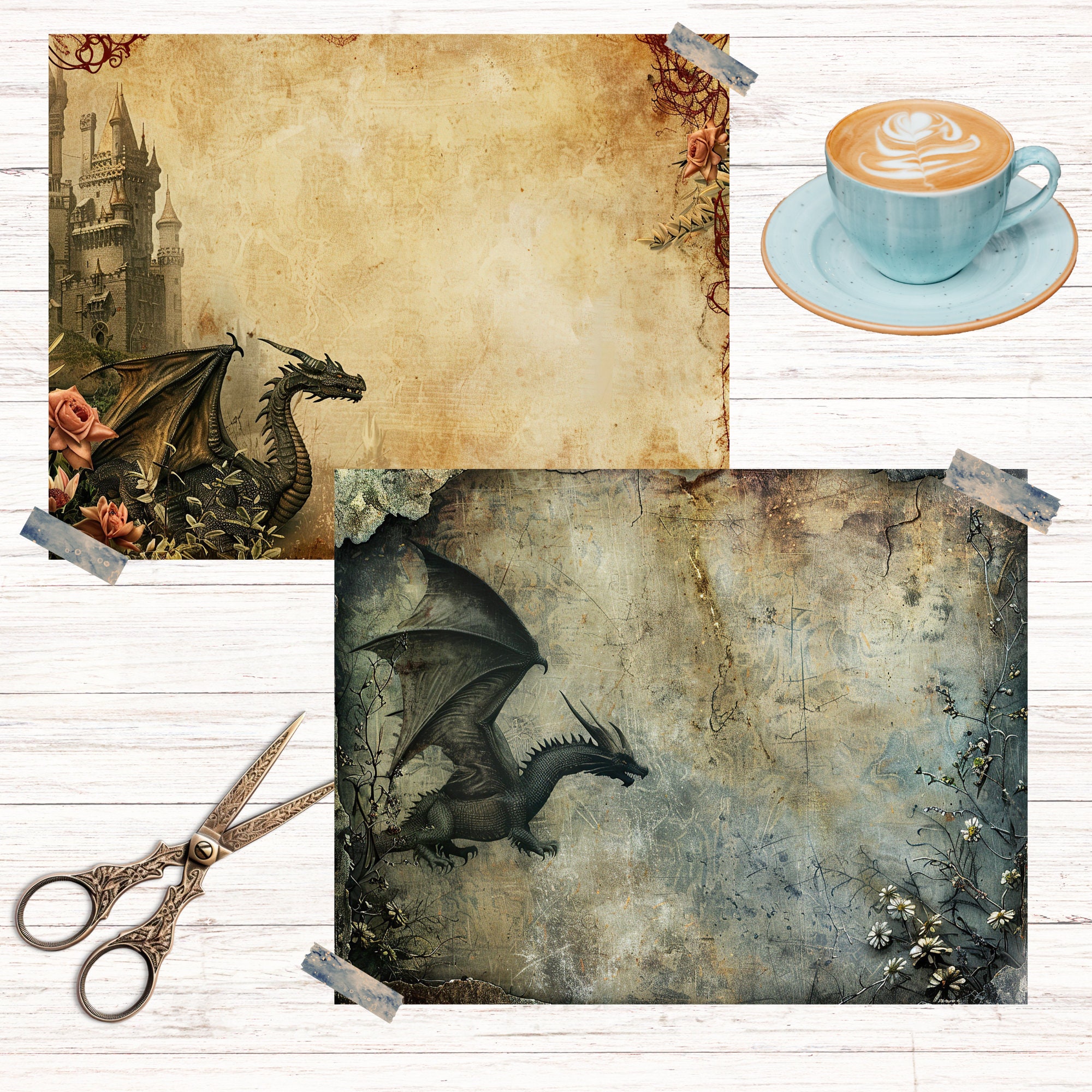 Junk Journal Printable, Mystical Dragons Junk Journal , Junk Journal ...