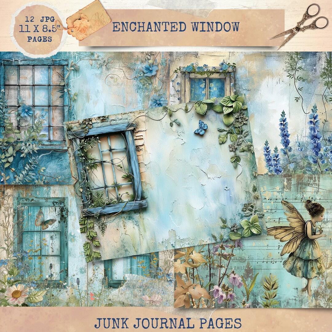 Junk Journal Printable, Enchanted Window Junk Journal, Journal Pages ...