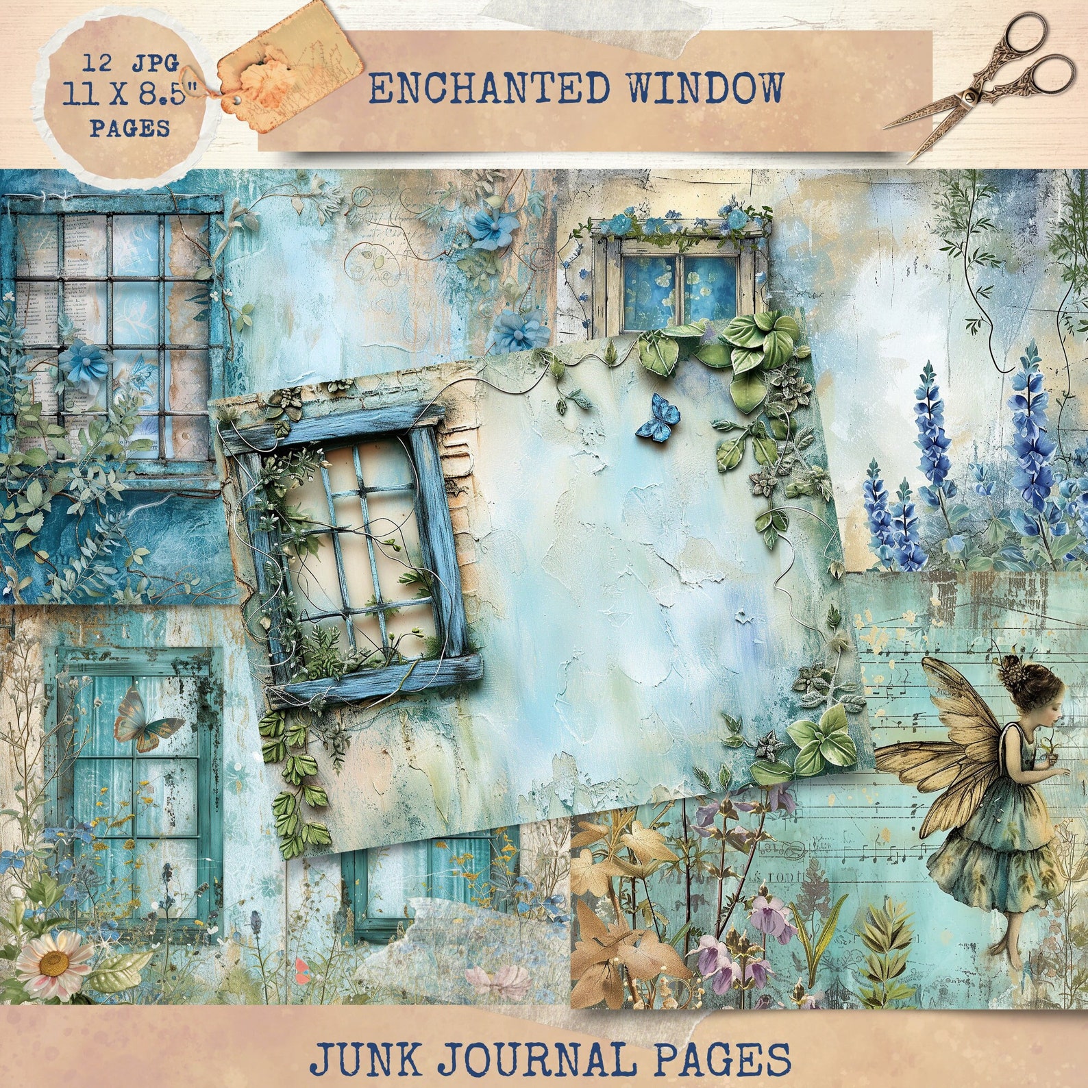 Junk Journal Printable, Enchanted Window Junk Journal, Journal Pages ...