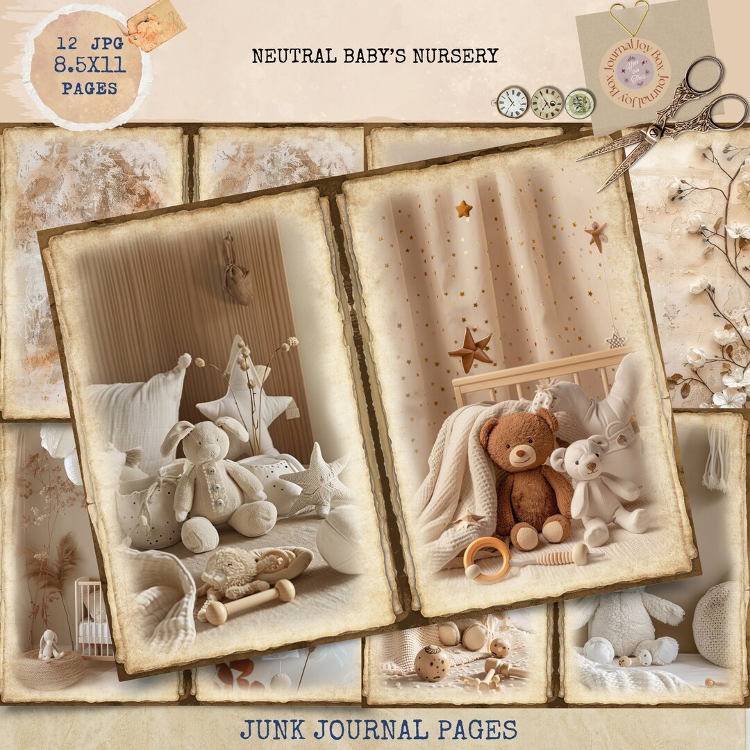 Junk Journal Printable, Neutral Baby's Journal, Babies Junk Journal ...
