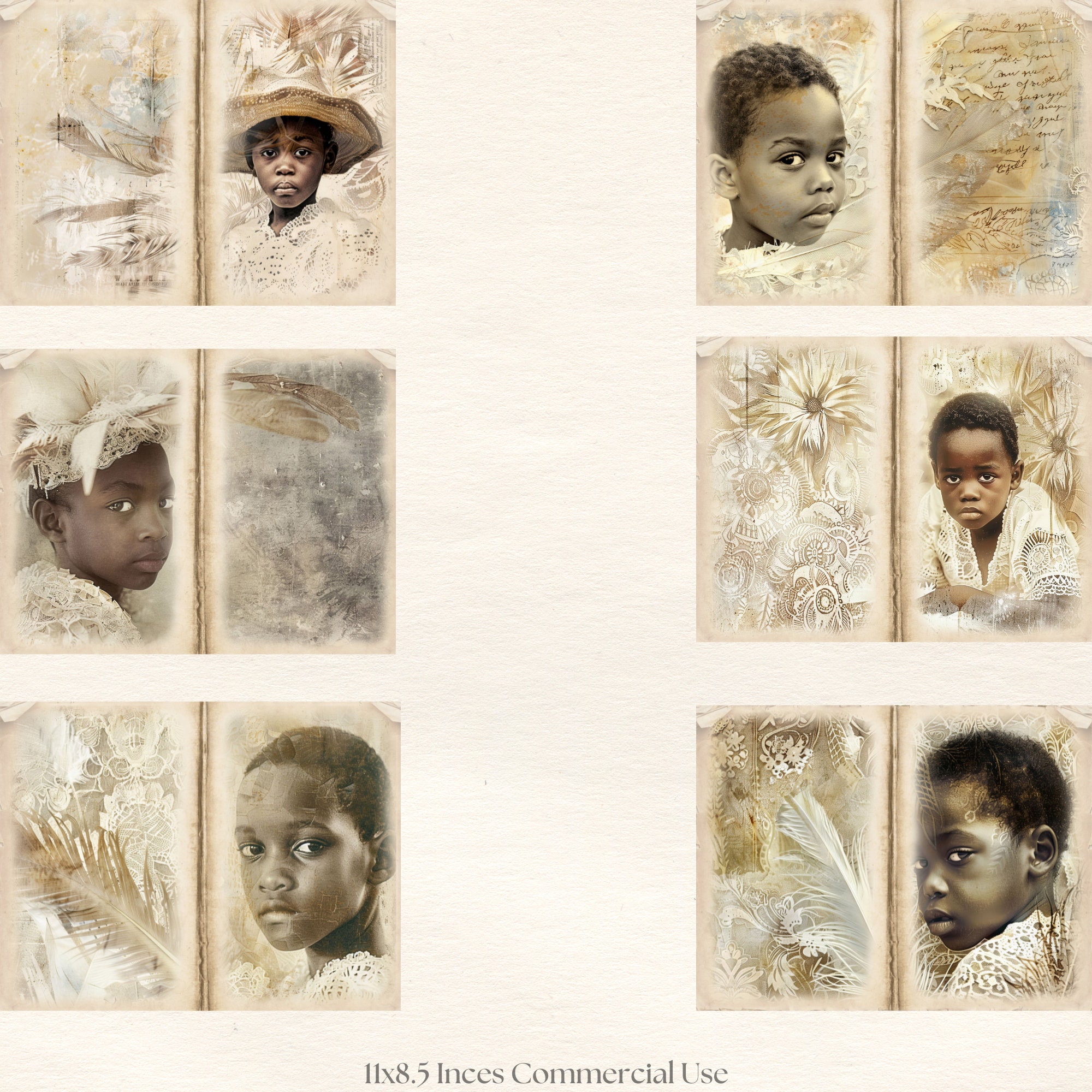 African American Boys Junk Journal Pages, Digital Scrapbook Paper ...