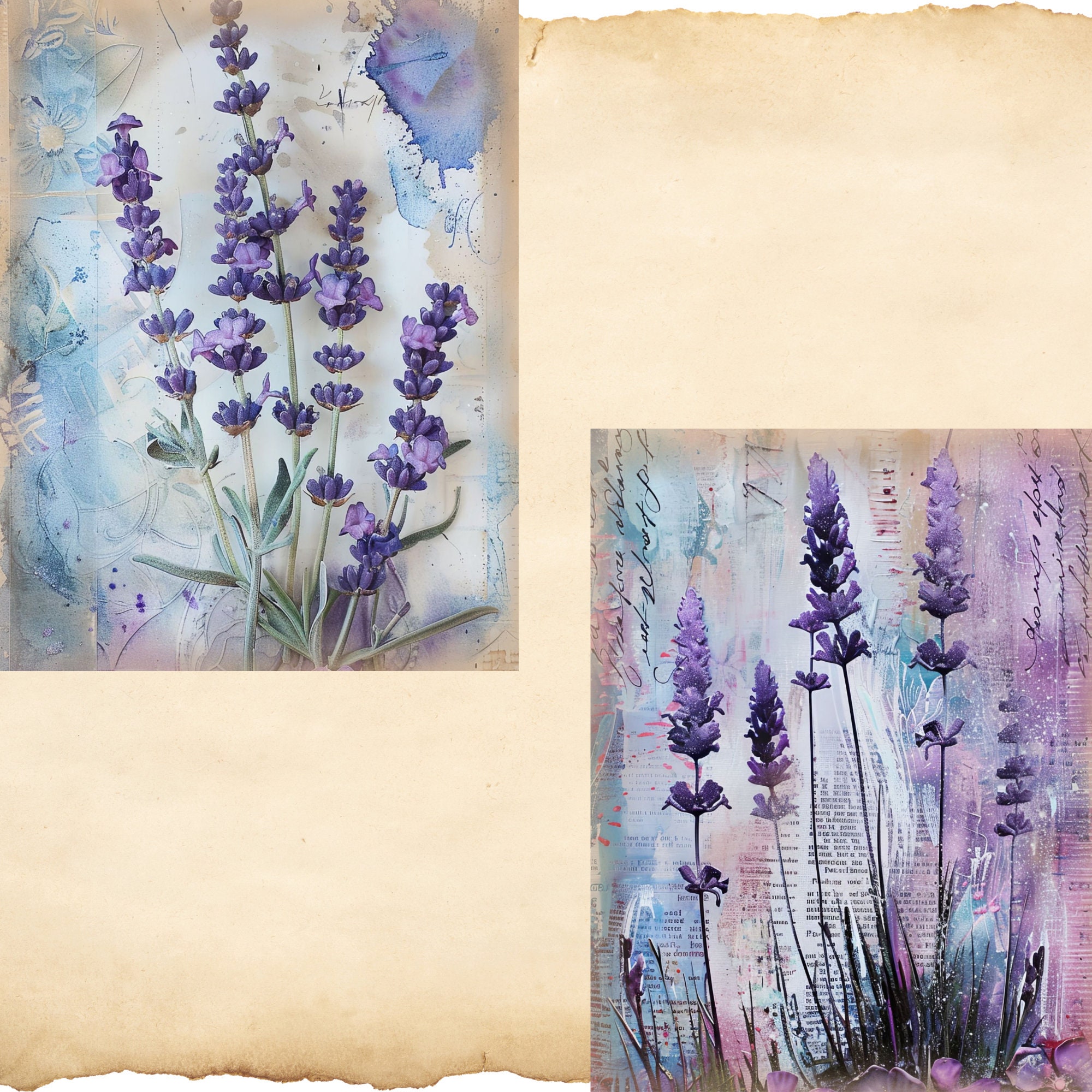 Junk Journal Printable, Vintage Lavender Journal, Lavender Journal ...