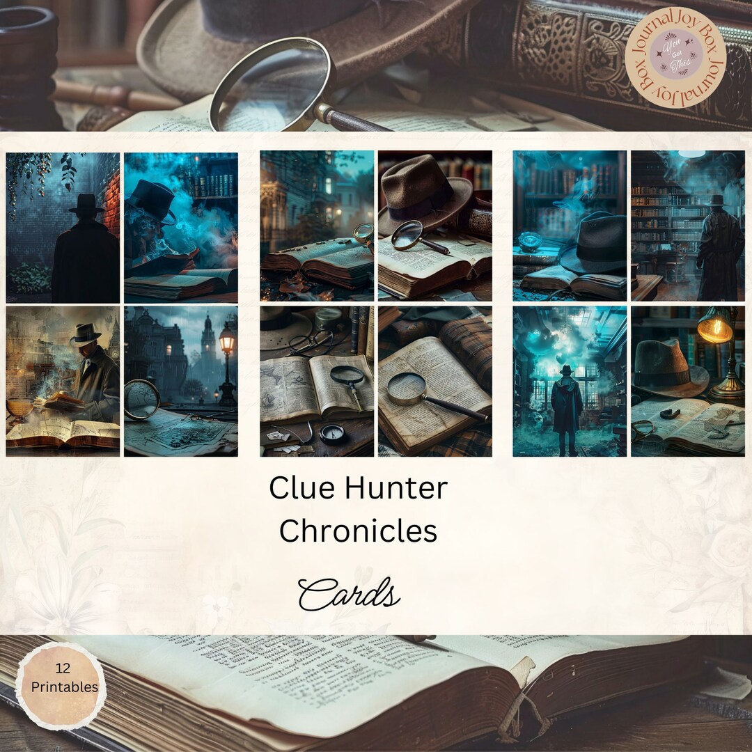 True Crime Junk Journal Cards, 12 Cards, Detective Printable Ephemera ...