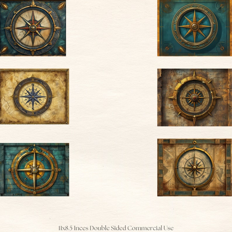 Junk Journal Printable, Vintage Compass, Compass Journal Papers, Old ...