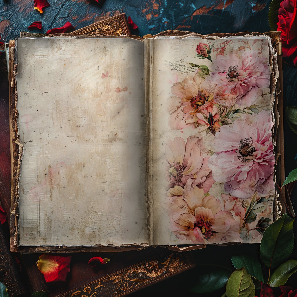 Junk Journal Printable, Rose Ephemera, Vintage Rose Journal Pages, Junk ...