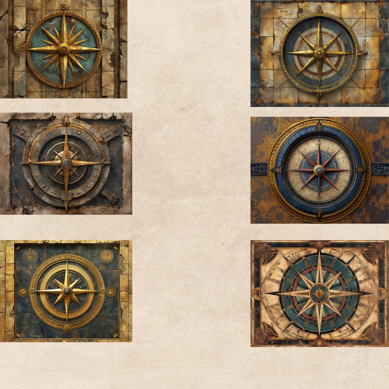 Junk Journal Printable, Vintage Compass, Compass Journal Papers, Old ...