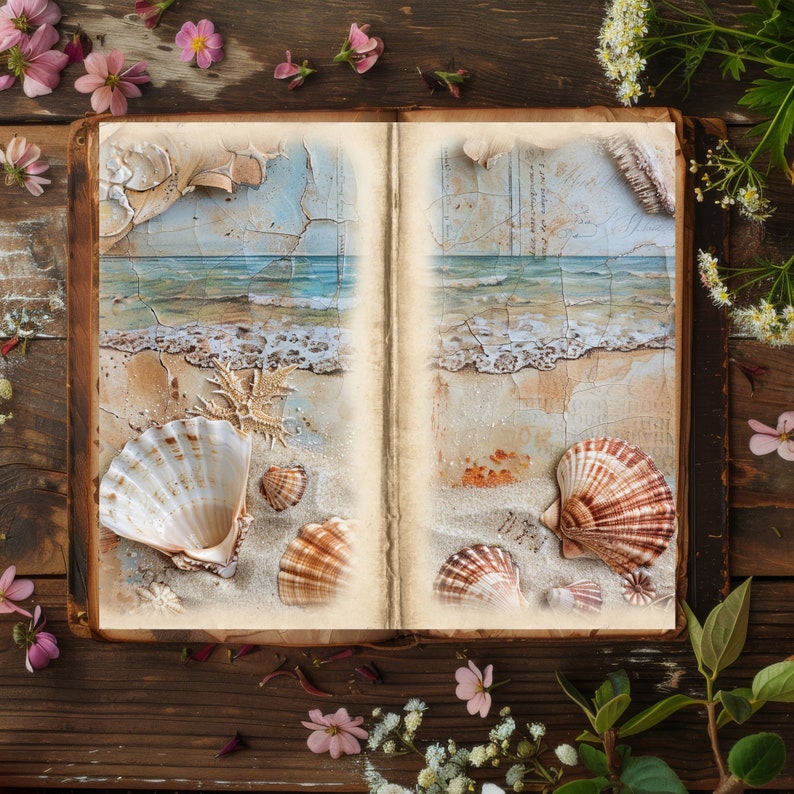 Junk Journal Printable, Vintage Beach Junk Journal, Ocean Journal ...