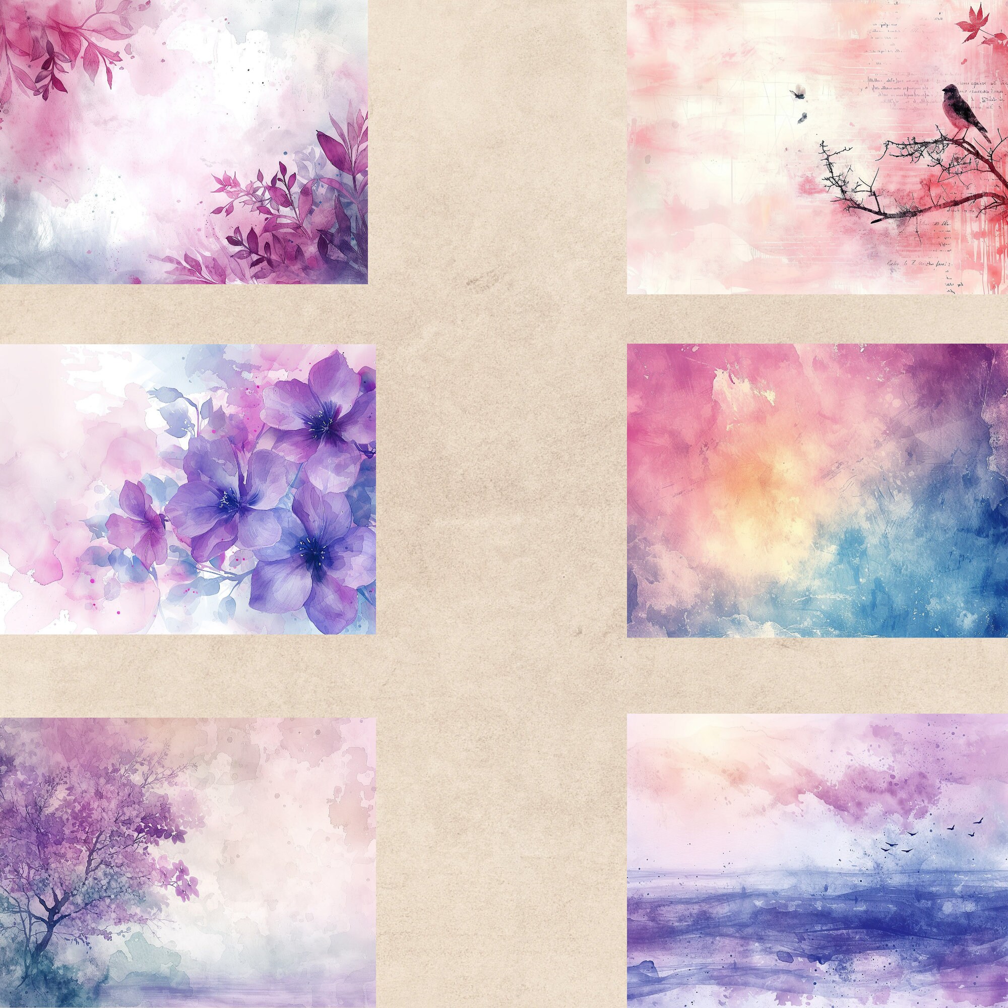 Junk Journal Printable, Pastel Forest, Pastel Journal Papers, Floral ...