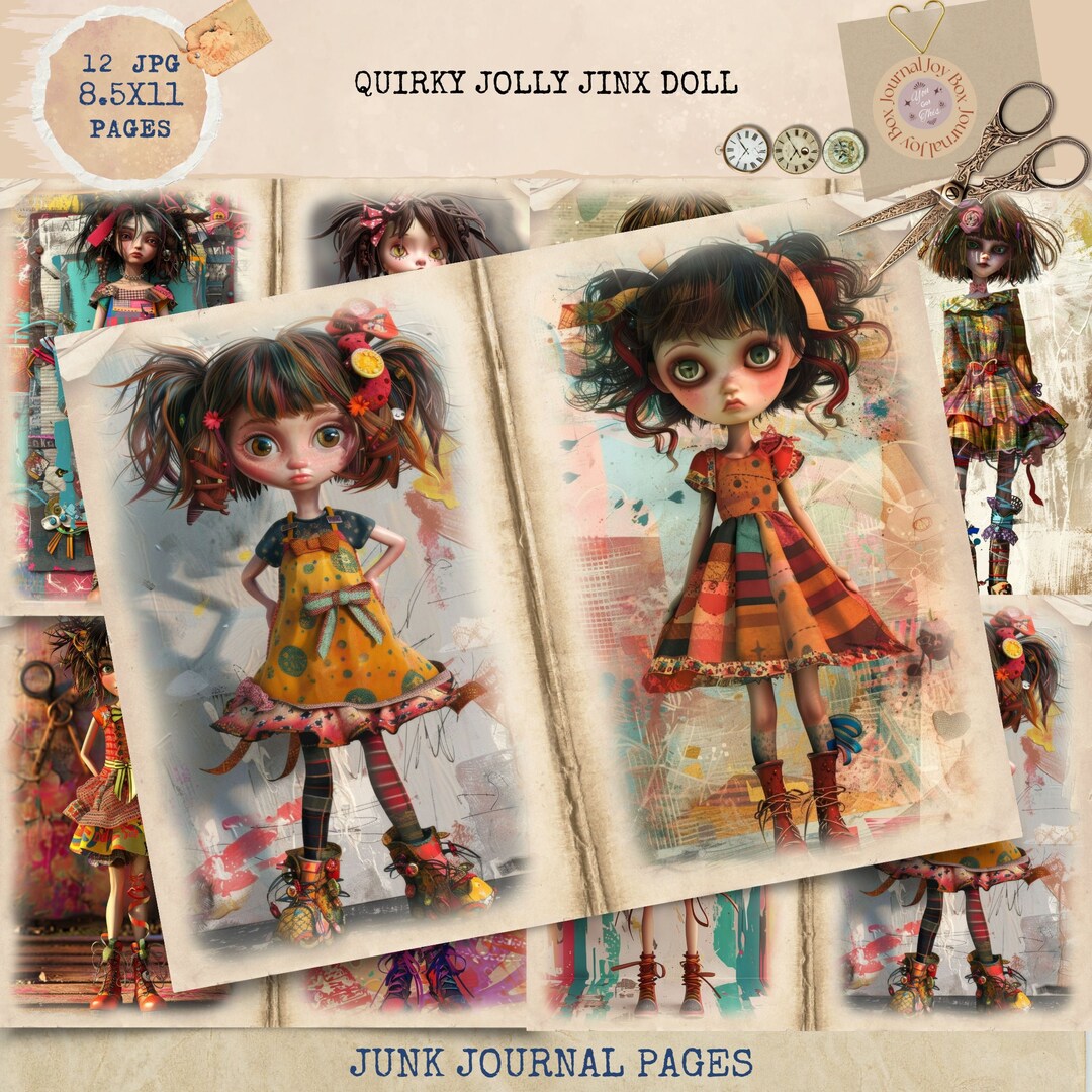 Junk Journal Printable, Printable Paper Doll Journal, Quirky Girl ...