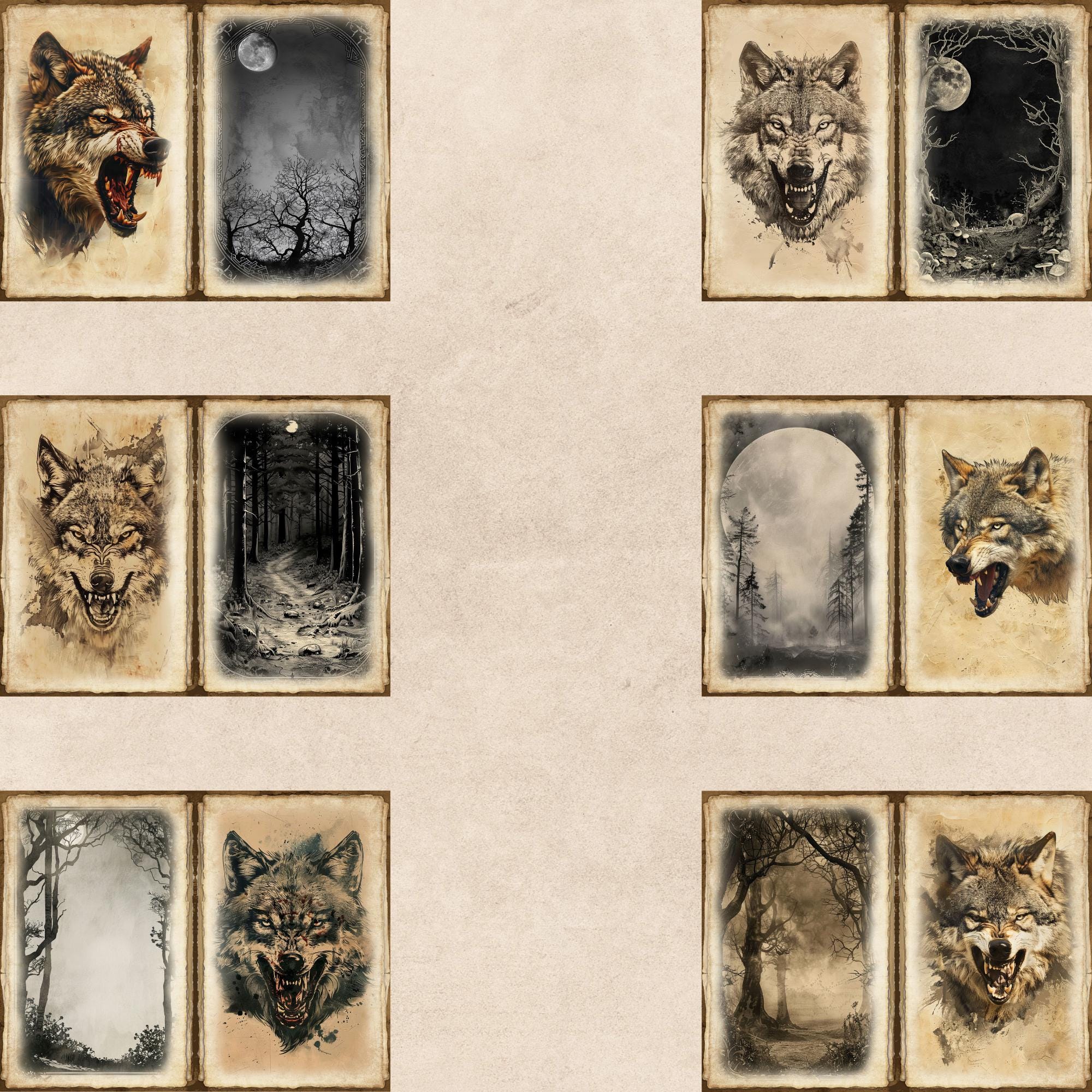 Junk Journal Printable, Wolf Journal, Book of Shadows, Wolf Junk ...