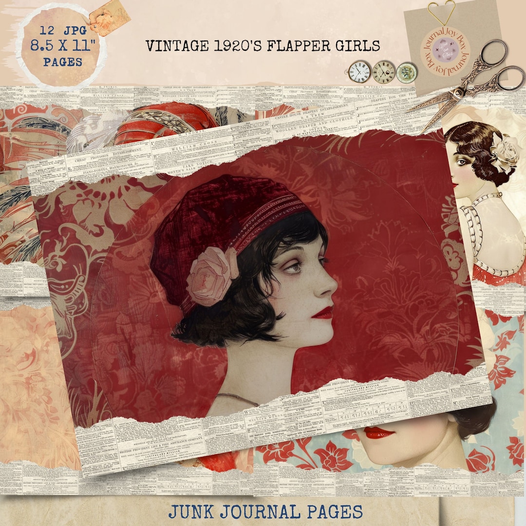 Junk Journal Printable,1920's Flapper Girls Journal, Vintage Flapper ...