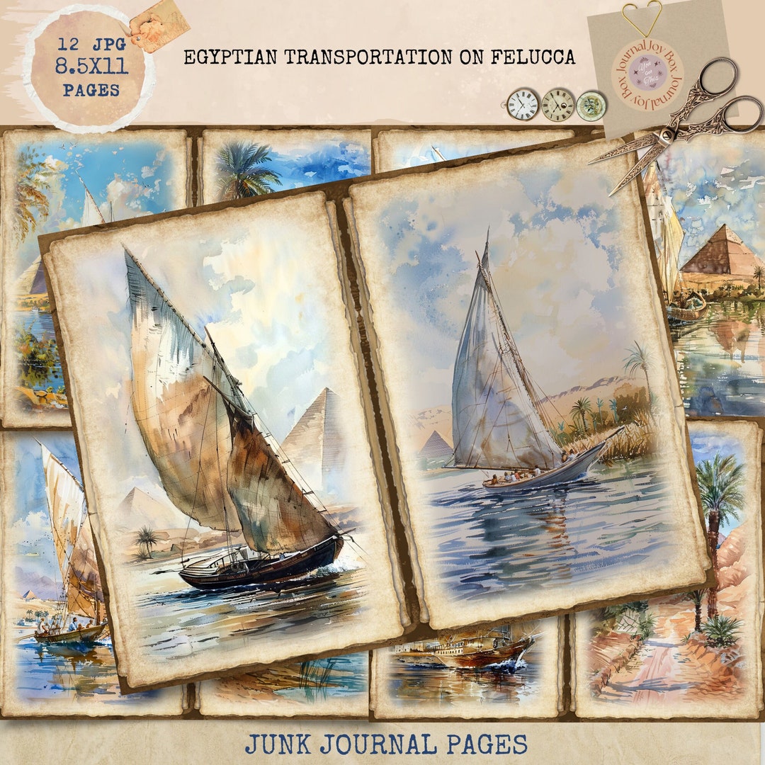 Junk Journal Printable, Journal, Ancient Egypt Journal Papers, Travel ...