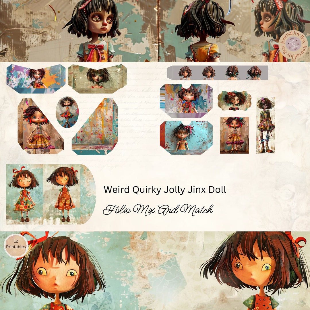 Whimsy Quirky Girls Junk Journal Tags & Mini Envelopes, Quirky Girls ...