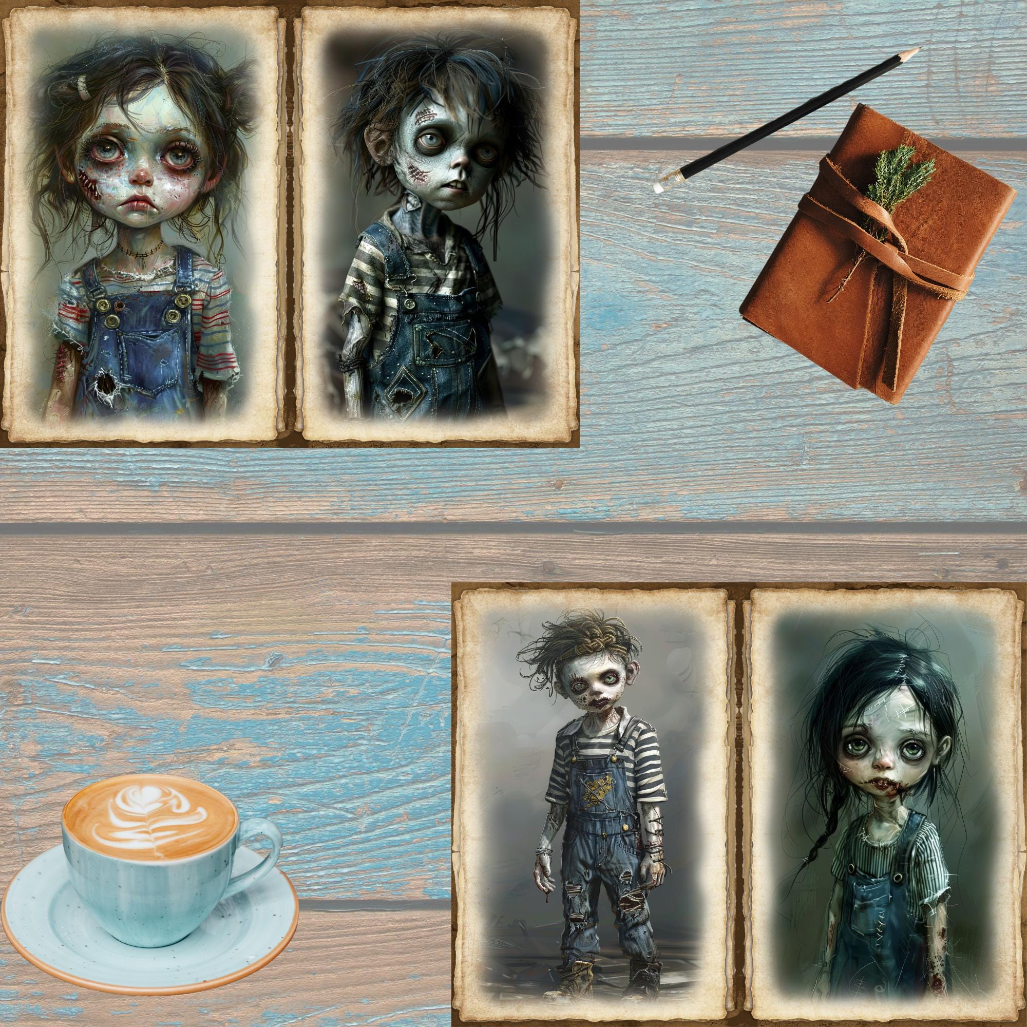 Junk Journal Printable, Zombie Kids Journal, Halloween Zombies Journal ...