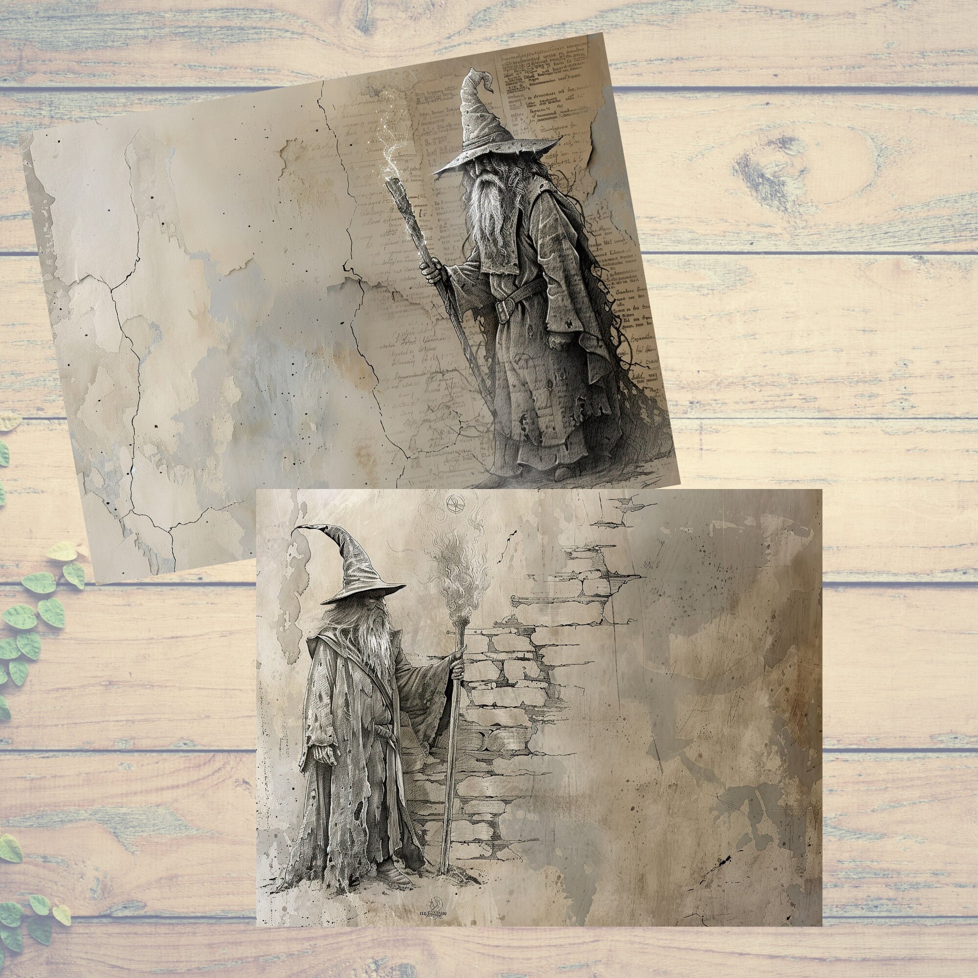 Junk Journal Printable, Wizard Vintage Journal Papers, Spell Book Junk ...