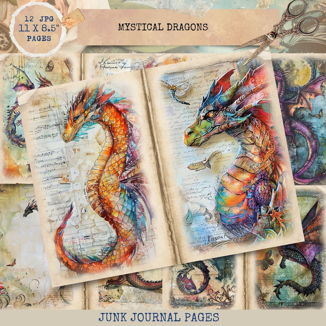 Junk Journal Printable, Mystical Dragon Junk Journal, Dragon Ephemera ...